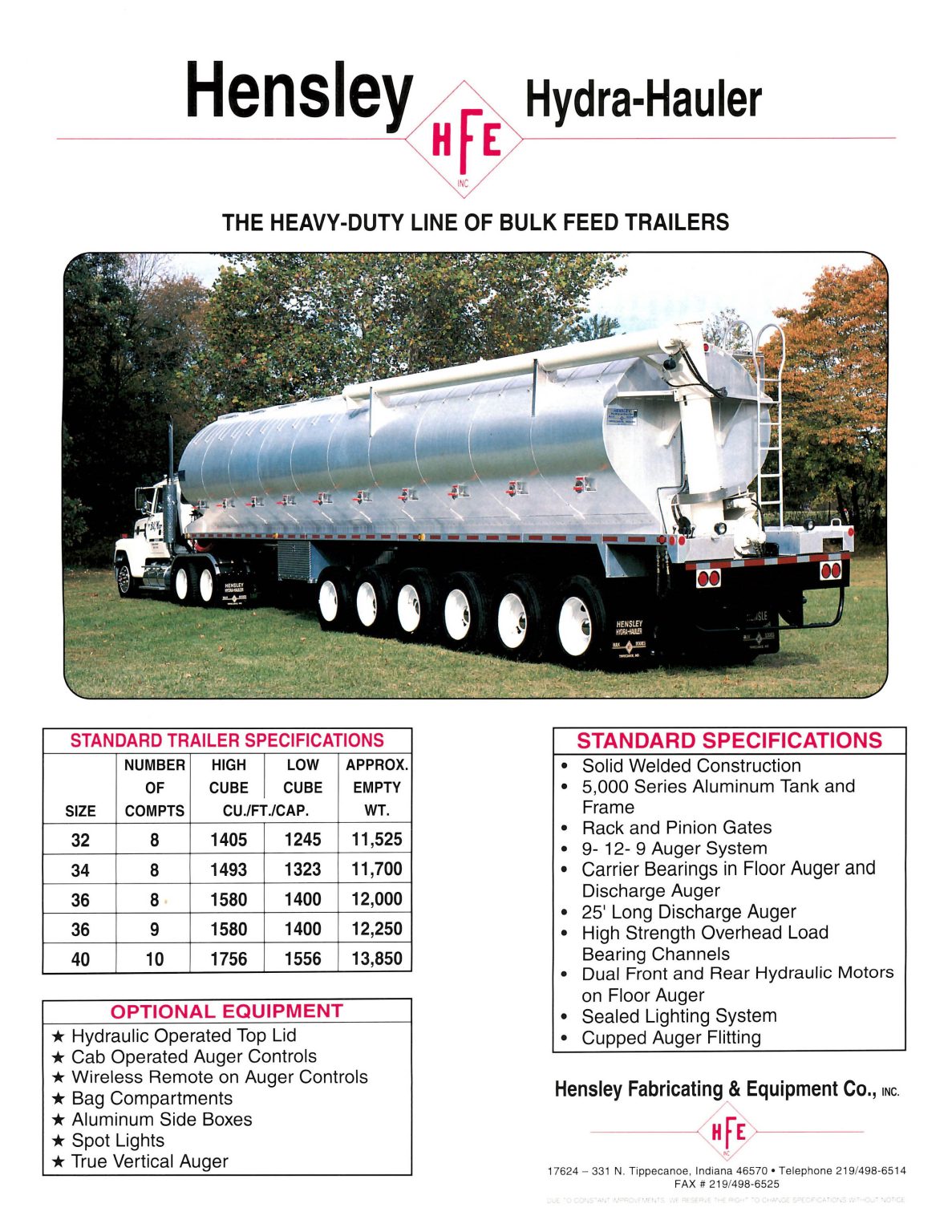 About Hensley - Hensley Fabricating & Equipment, Inc.